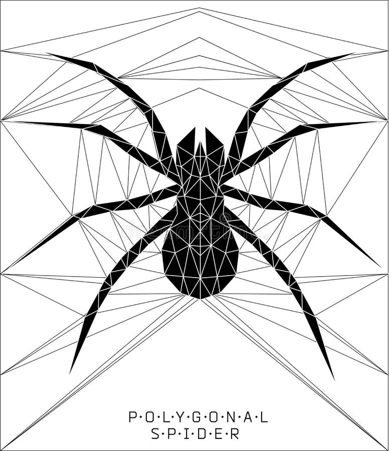 Polygonal Spider. Geometric Illustration Stock Vector - Illustration of ...