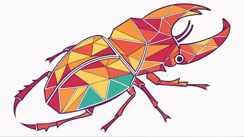 Polygonal Stag Beetle Vector Art with Vibrant Colors, Vector Design ...