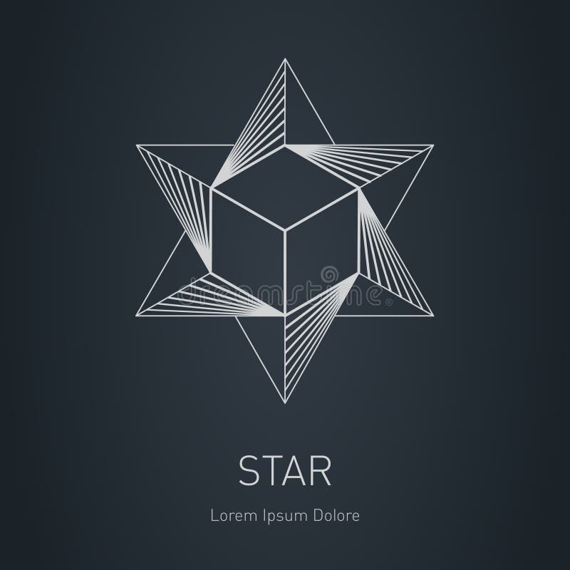 Polygonal Star with Cube Inside. Modern Stylish Logo. Design Element ...