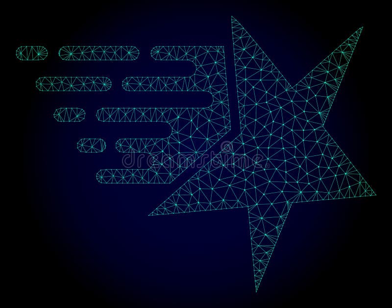 Star Polygonal Frame Vector Mesh with Fast Motion Effect Stock Vector ...