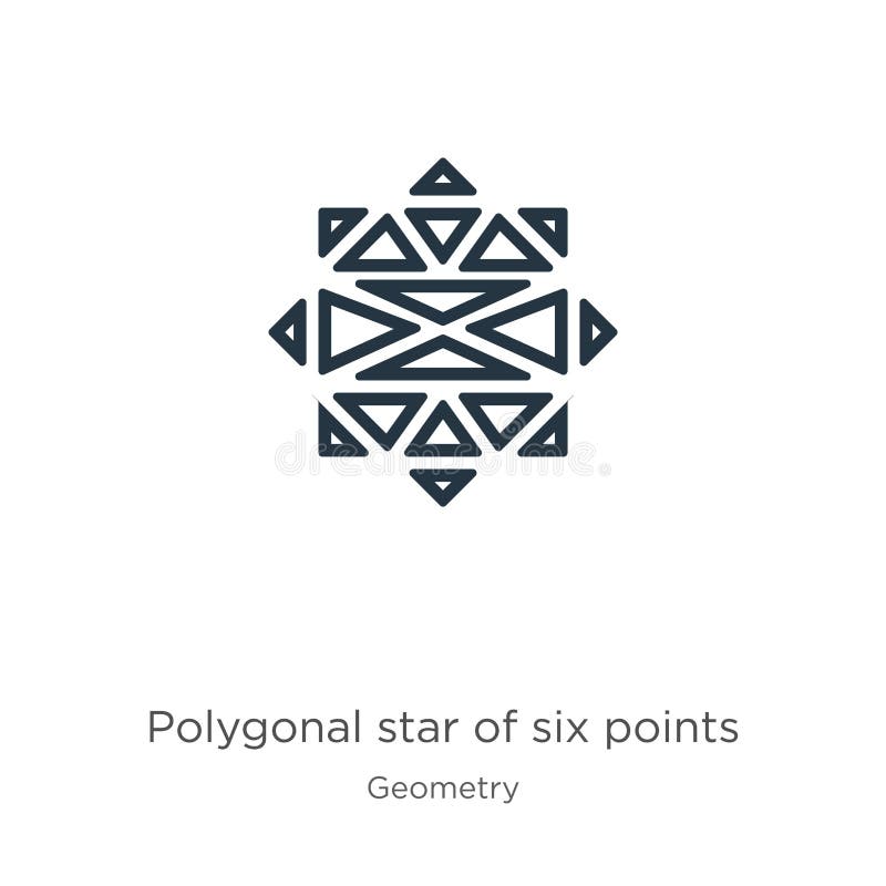 Polygonal Star of Six Points Vector Icon in 6 Different Modern Styles ...