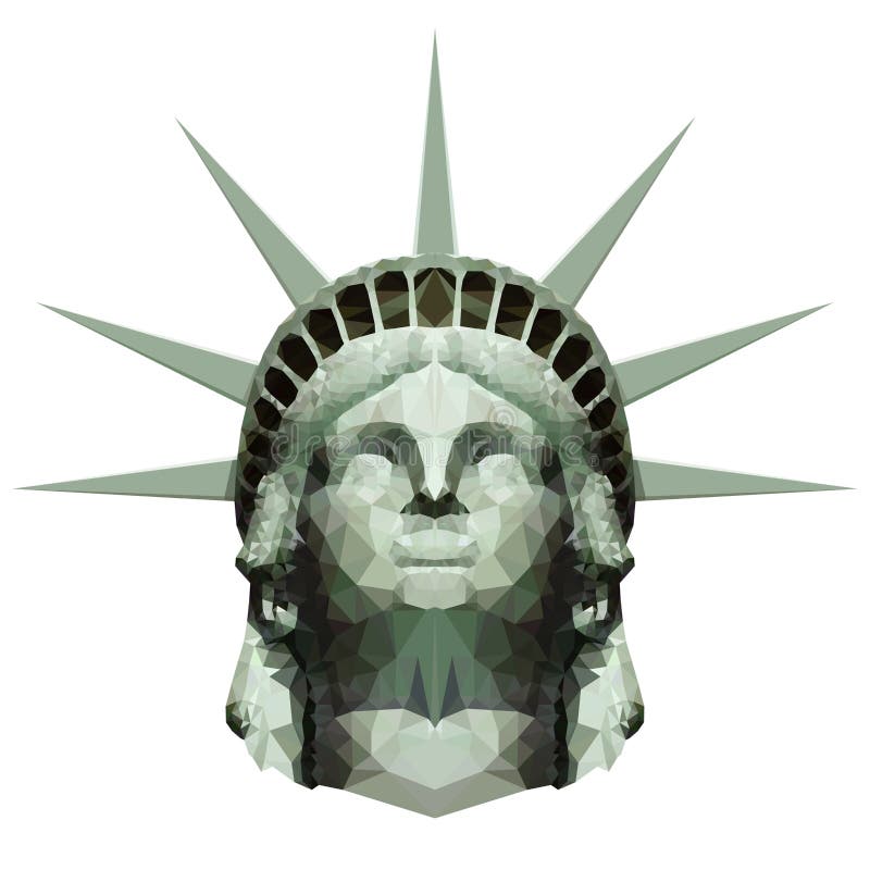 Polygonal Statue of Liberty Head Stock Illustration - Illustration of ...