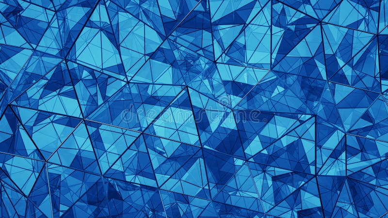 Polygonal Structure with Glass Triangle Sections 3D Render Illustration ...