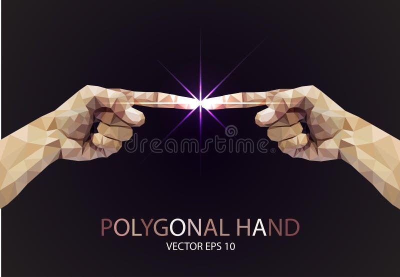 Polygonal Style Pointing Finger Light Stock Vector - Illustration of ...