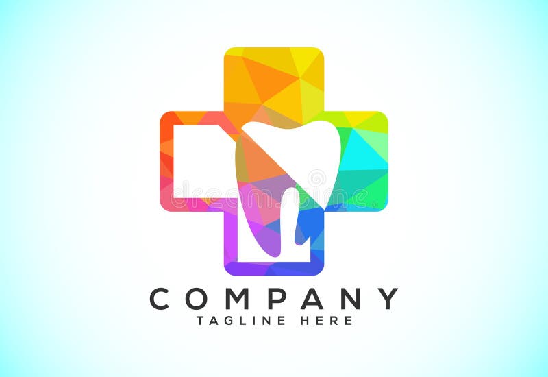 Polygonal Tooth Dental Logo. Low Poly Style Dental Clinic Logo Vector ...