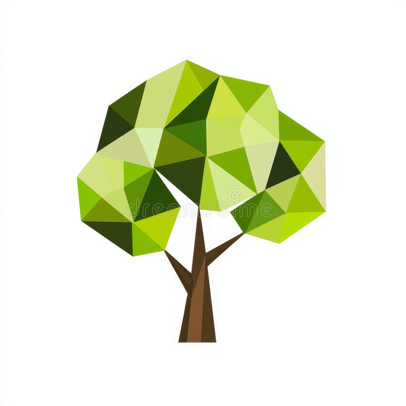 Polygonal Tree Concept Illustration. Abstract Modern Design, Low ...