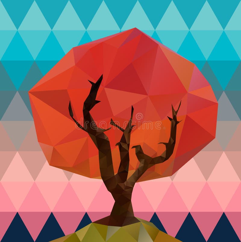 Polygonal Tree Illustration Stock Vector - Illustration of card ...