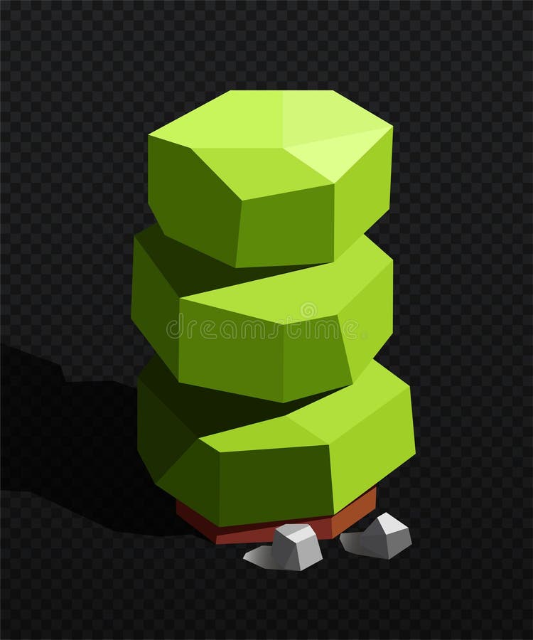Polygonal tree with stones stock illustration. Illustration of ...