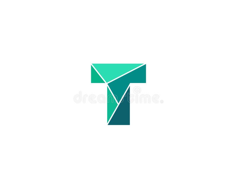 Polygonal Trend Letter T Logotype. Color Vector Logo. Universal Segment ...