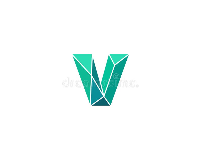 Polygonal Trend Letter V Logotype. Color Vector Logo. Universal Segment ...