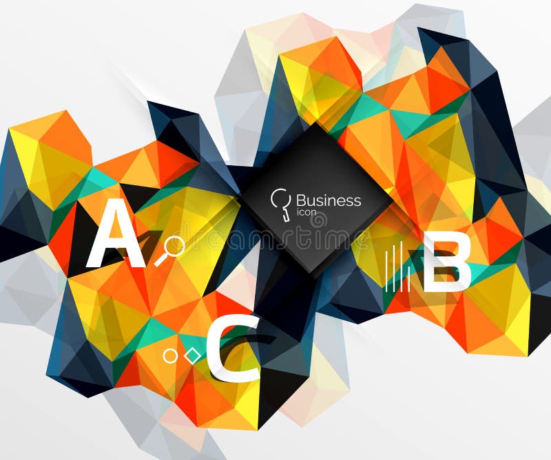 Polygonal Triangle Abstract Background with Infographics Stock Vector ...