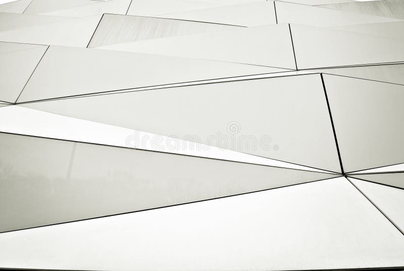 Polygonal Triangle Glass Facade of Modern Building. Stock Photo - Image ...