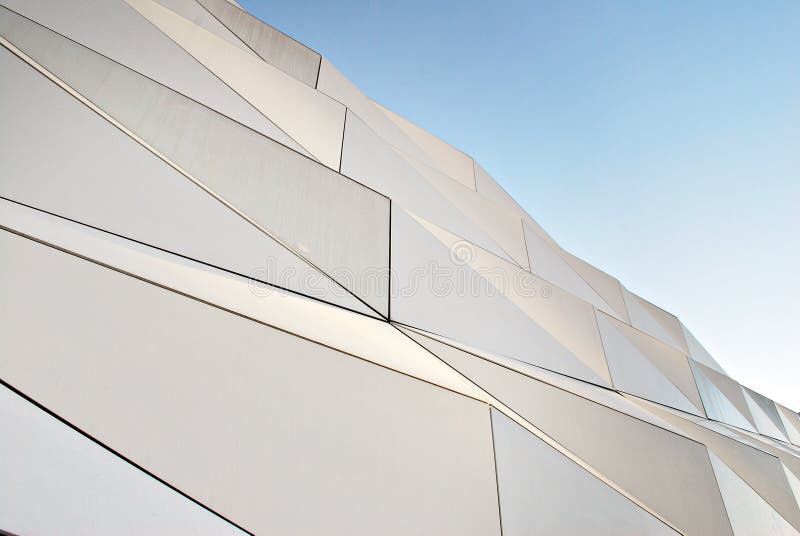Polygonal Triangle Glass Facade of Modern Building. Stock Photo - Image ...