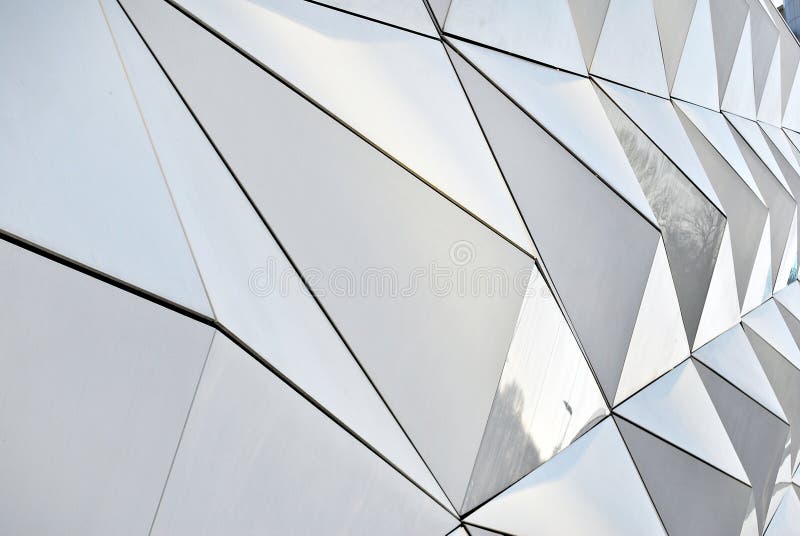 Polygonal Triangle Glass Facade of Modern Building. Stock Image - Image ...