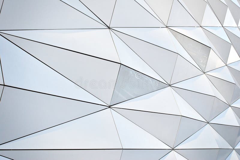 Polygonal Triangle Glass Facade Of Modern Building. Stock Image - Image ...