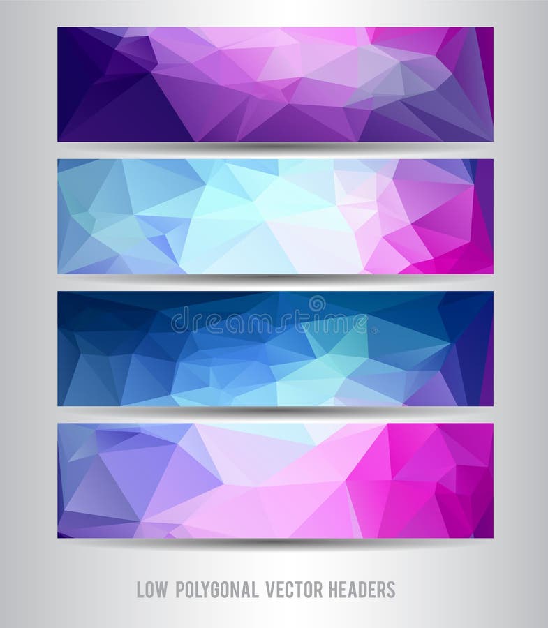 Polygonal Vector Header Set Stock Vector - Illustration of color ...