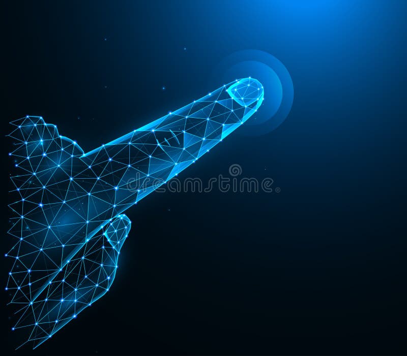 Polygonal Vector Illustration of Index Finger Touching or Pointing ...