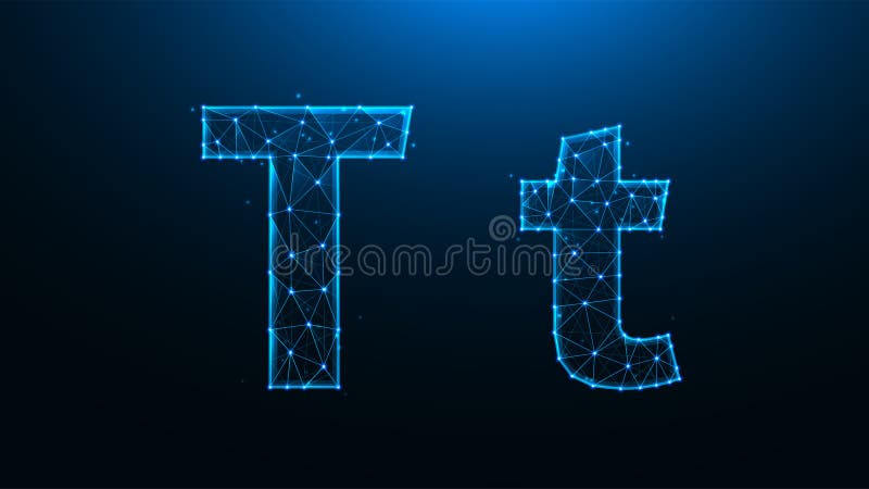 Polygonal Vector Illustration of Letter T Stock Vector - Illustration ...