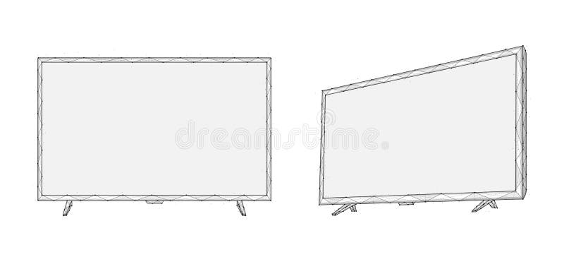 Polygonal Vector Illustration of TV Screens Stock Vector - Illustration ...