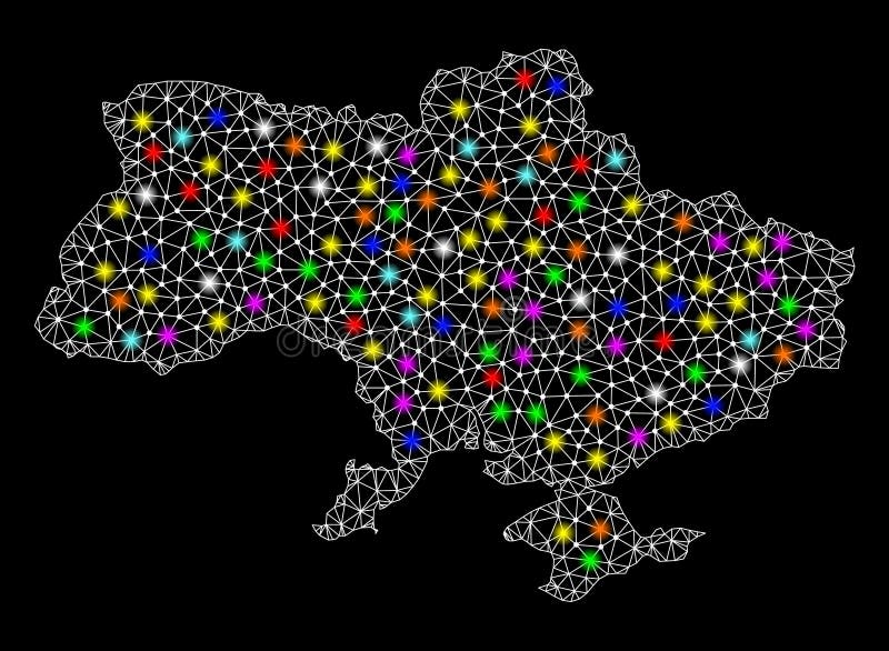 Mesh Polygonal Map of Ukraine with Colorful Light Spots Stock Vector ...