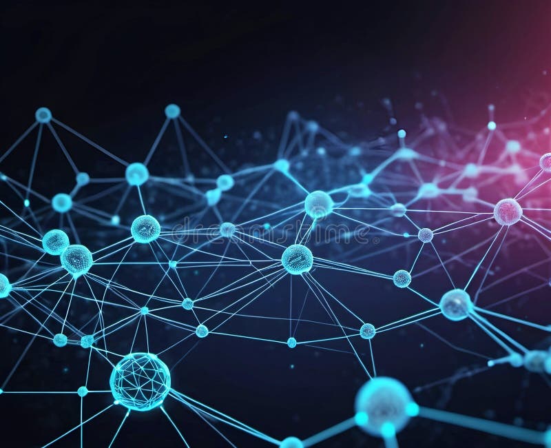 Polygonal Vector Science Network Mesh Background with Connecting Dots ...