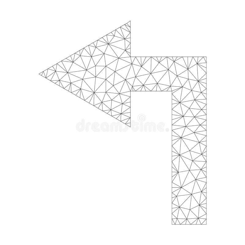 Mesh Vector Turn Left Icon stock vector. Illustration of grid - 134960225