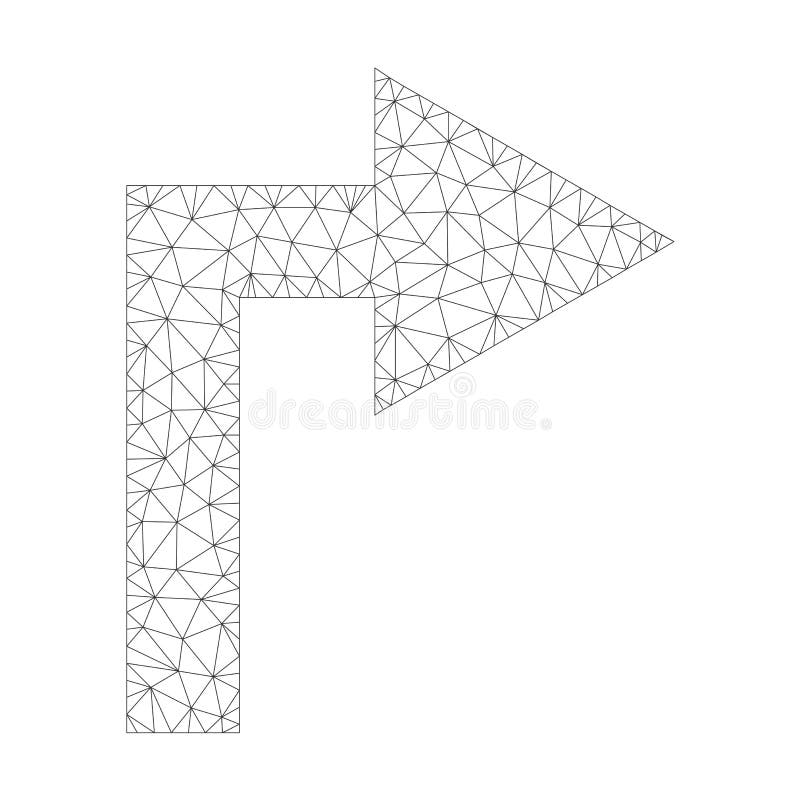 Mesh Vector Turn Right Icon Stock Vector - Illustration of navigation ...
