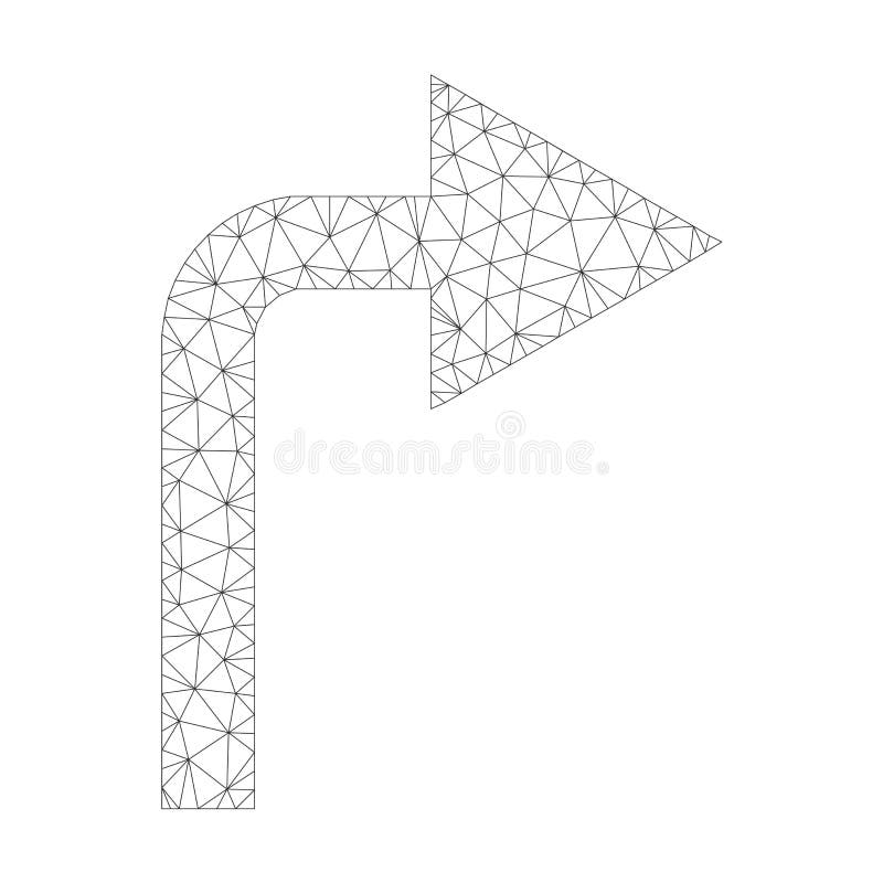Mesh Vector Turn Right Icon Stock Vector - Illustration of lowpoly ...