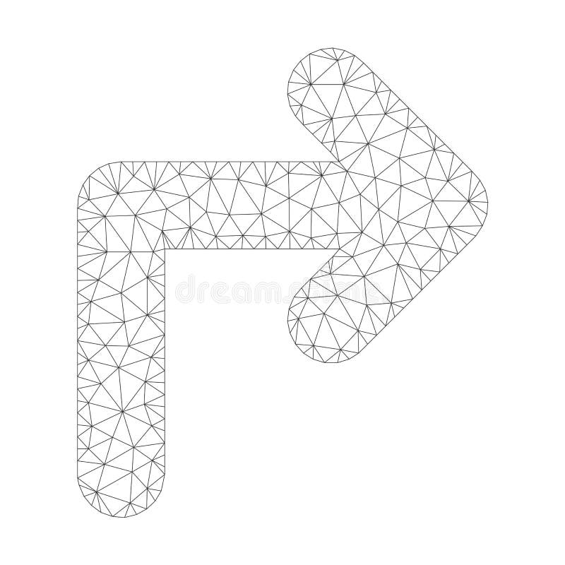 Mesh Vector Turn Right Icon Stock Vector - Illustration of composed ...