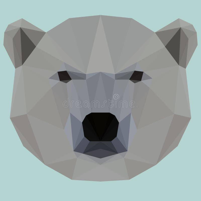 Polygonal White Bear Background Stock Vector - Illustration of fang ...