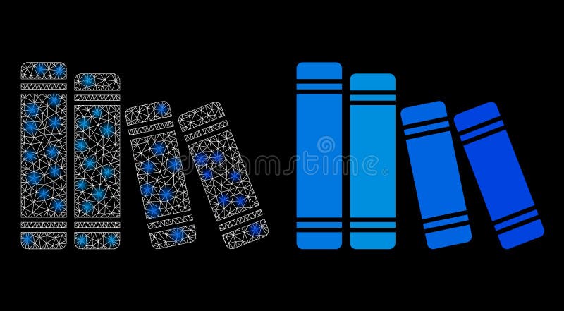 Polygonal Wire Frame Mesh Books with Lightspots Stock Vector ...