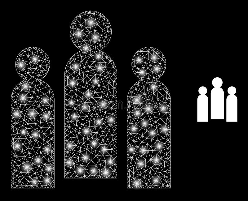 Polygonal Wire Frame Mesh Crowd with Glare Spots Stock Vector ...