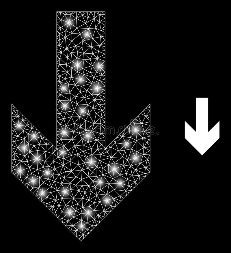 Polygonal Wire Frame Mesh Down Arrow Direction with Magic Stock Vector ...