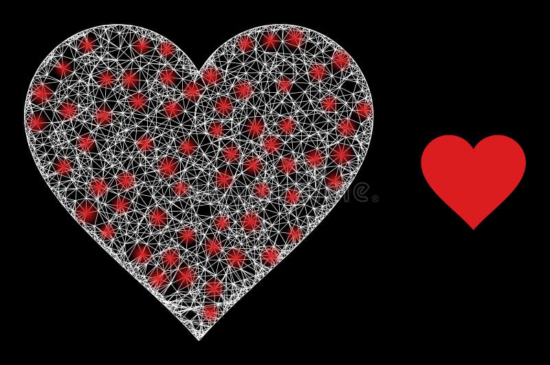 Polygonal Wire Frame Mesh Heart with Magic Stock Vector - Illustration ...
