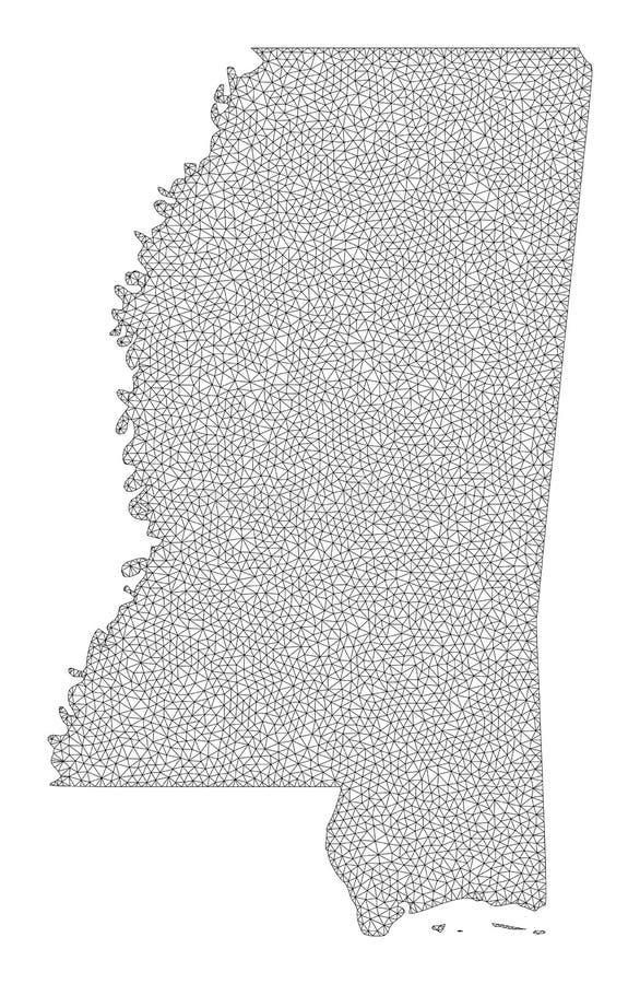 Polygonal Wire Frame Mesh High Detail Raster Map of Mississippi State ... Polygonal Wire Frame Mesh High Detail Raster Map of Mississippi State ...
