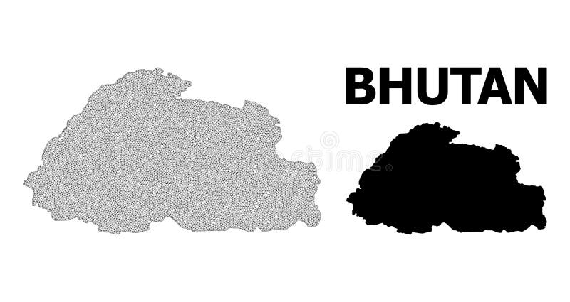 Polygonal Wire Frame Mesh High Detail Vector Map of Bhutan Abstractions ... Polygonal Wire Frame Mesh High Detail Vector Map of Bhutan Abstractions ...