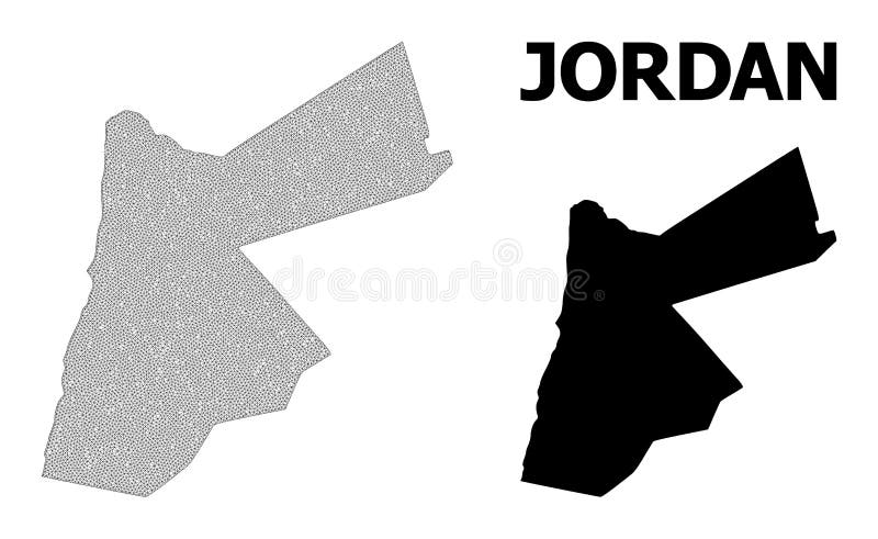 Polygonal Wire Frame Mesh High Detail Vector Map of Jordan Abstractions ...