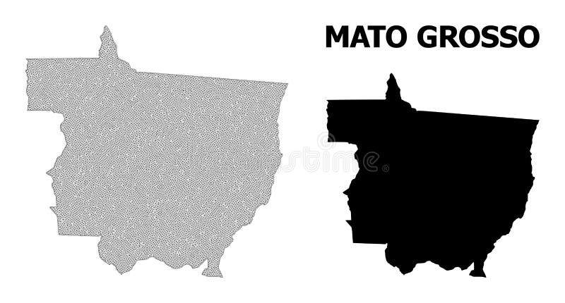 Polygonal Wire Frame Mesh High Detail Vector Map of Mato Grosso State ... Polygonal Wire Frame Mesh High Detail Vector Map of Mato Grosso State ...