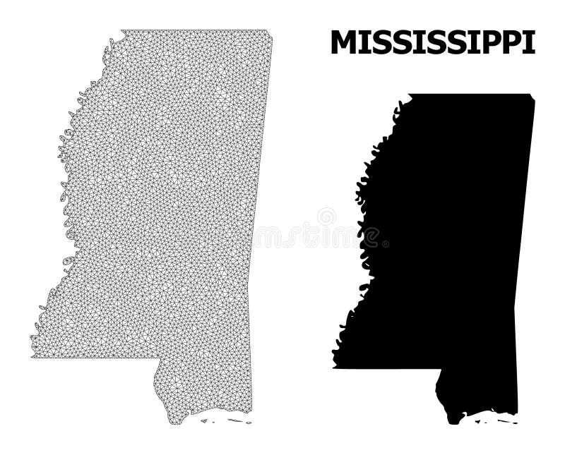 Polygonal Wire Frame Mesh High Detail Vector Map of Mississippi State ... Polygonal Wire Frame Mesh High Detail Vector Map of Mississippi State ...