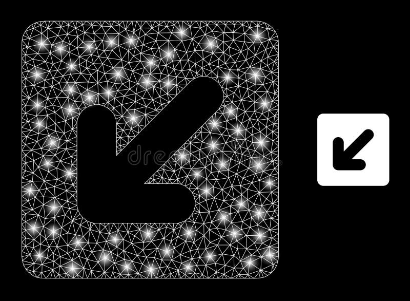 Polygonal Wire Frame Mesh Left Down Direction with Glare Spots Stock ...