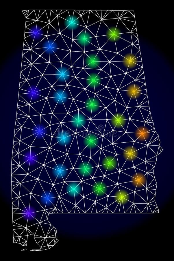 Dot Spectrum Map of Alabama State and Grunge Stamp Seal Stock Vector ...