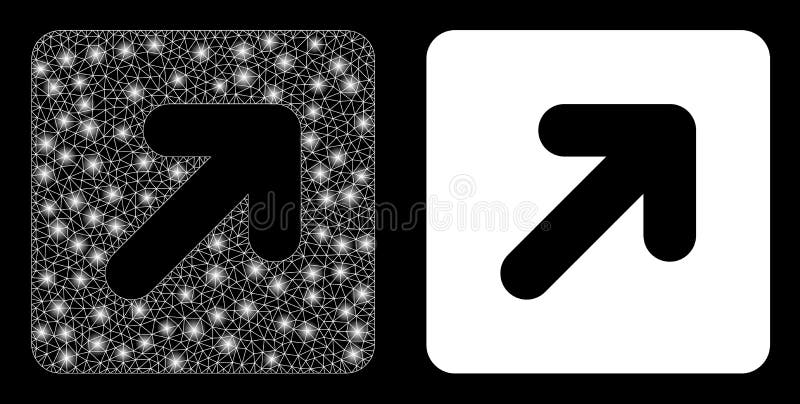 Polygonal Wire Frame Mesh Right Up Direction with Light Spots Stock ...