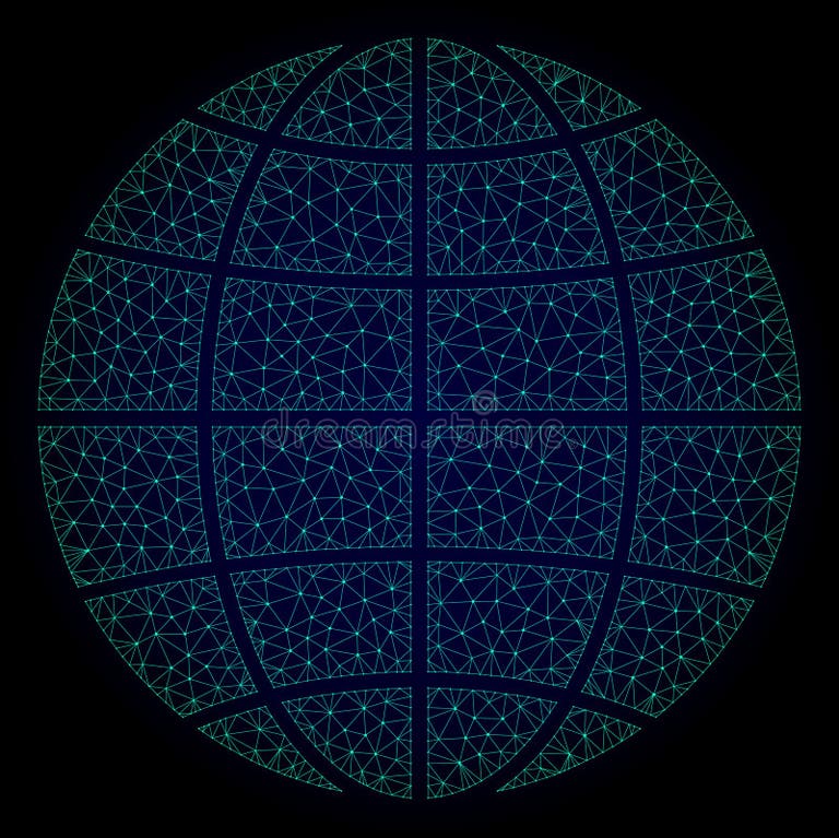 Polygonal Wire Frame Mesh Vector Globe Stock Vector - Illustration of ...