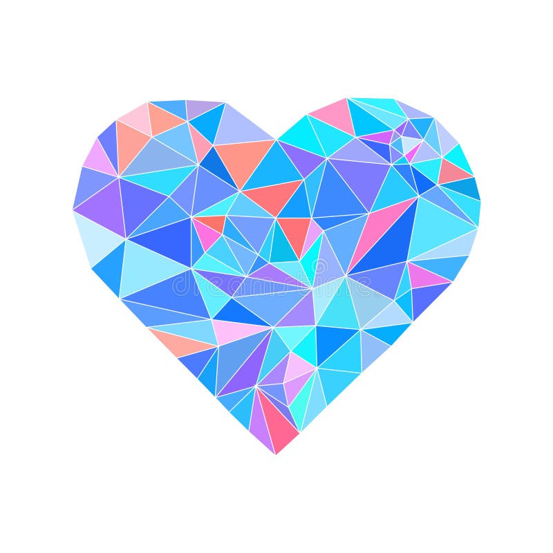 Set of Polygonal Heart Symbols. Vector Icons Stock Vector ...