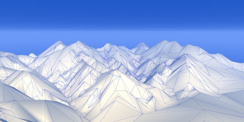 Abstract Polygonal Mountain with Route To the Top Stock Illustration ...
