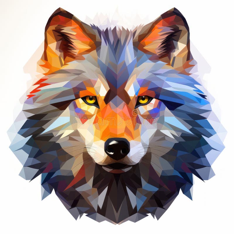 Polygonal Wolf Head Vector Illustration Stock Illustration ...