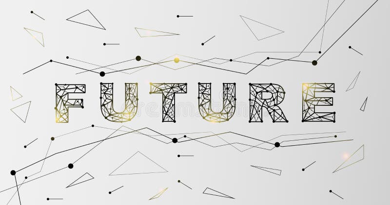 Polygonal Word FUTURE on Light Grey Background, Vector Illustration ...
