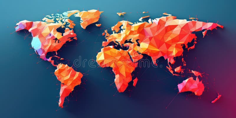 World Map Polygonal Shape Stock Illustrations – 8,761 World Map ...