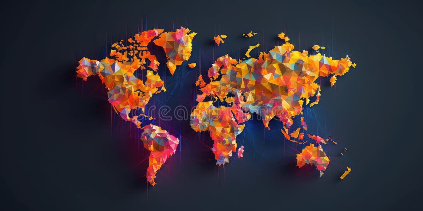 World Map Line Polygon Stock Illustrations – 6,706 World Map Line ...