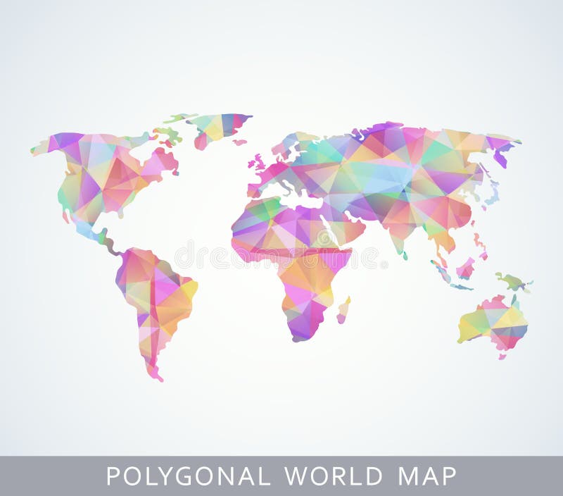 Polygonal World Map stock illustration. Illustration of network - 195484491